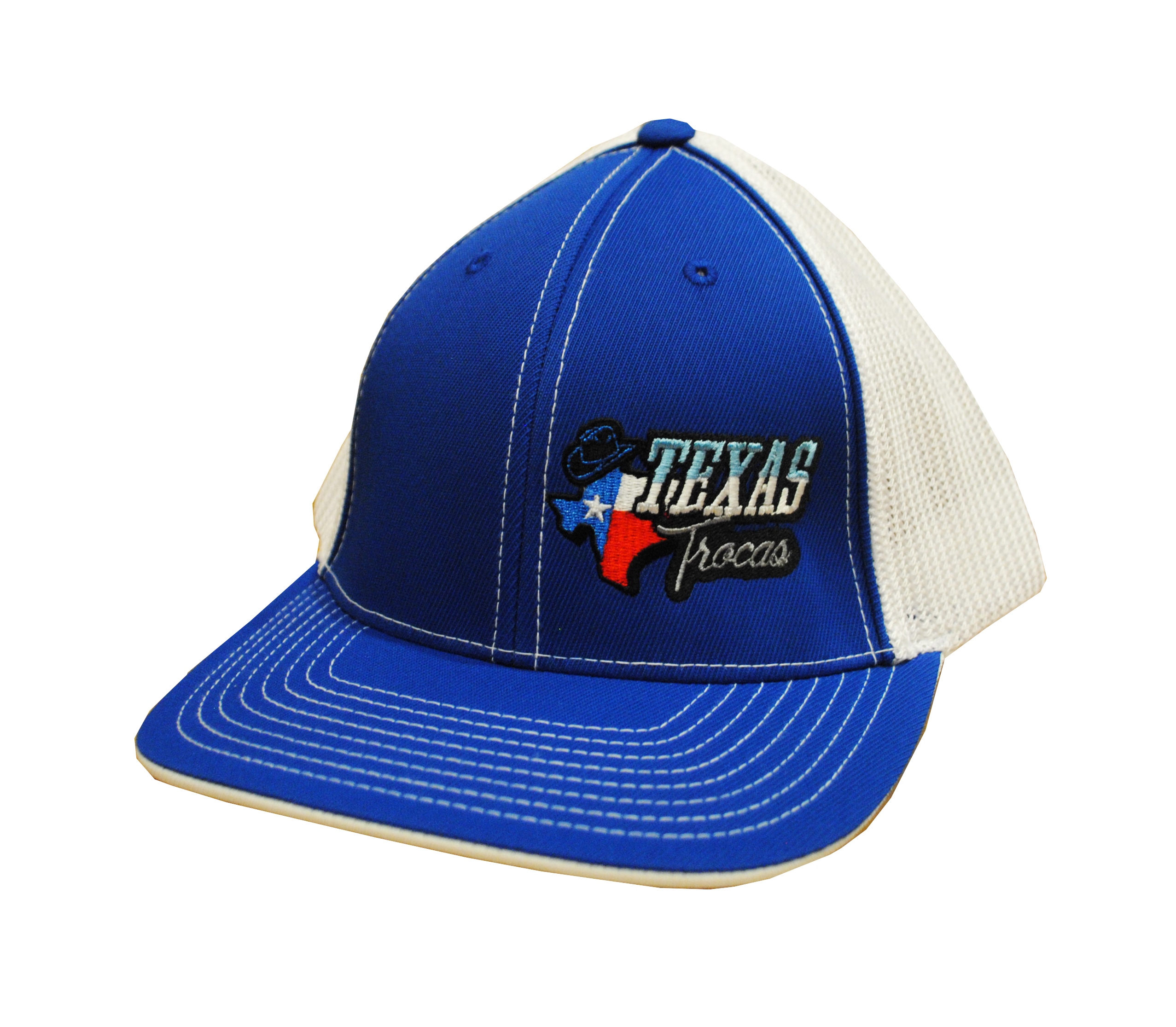 ROYAL BLUE/WHITE - TT LOGO W/ FULL COLOR LETTERING HAT - Texas Chrome Shop