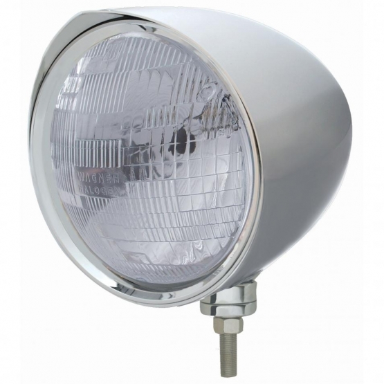 "CHOPPER" Headlight w/ Razor Visor - H6024 Bulb - Texas Chrome Shop