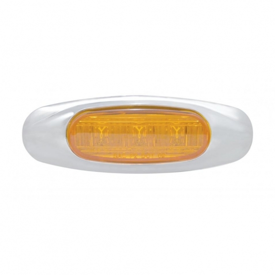 3 LED Clearance/Marker Light - Amber LED/Amber Lens - Texas Chrome Shop