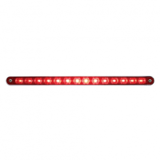 14 LED 12" Stop, Turn & Tail Light Bar w/ Bezel - Red LED/Red Lens ...