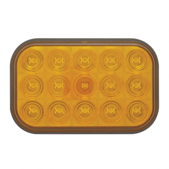 15 LED Rectangular Turn Signal - Amber LED/Amber Lens - Texas Chrome Shop