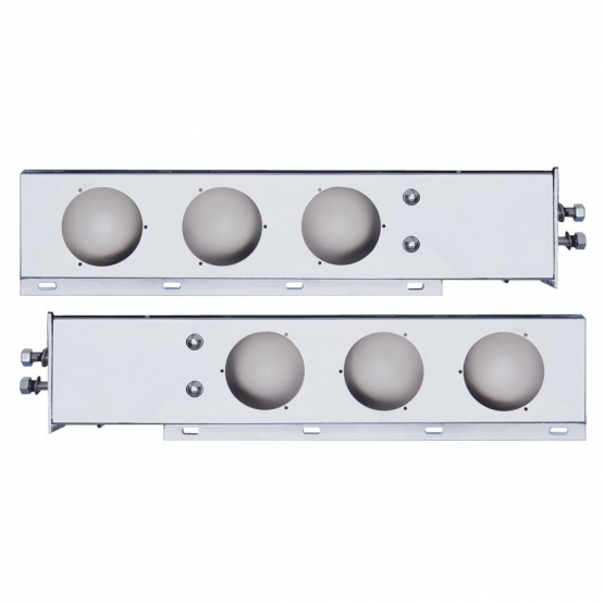 Stainless Spring Loaded Light Bar w/ Round Cutout - 2" Bolt Pattern ...
